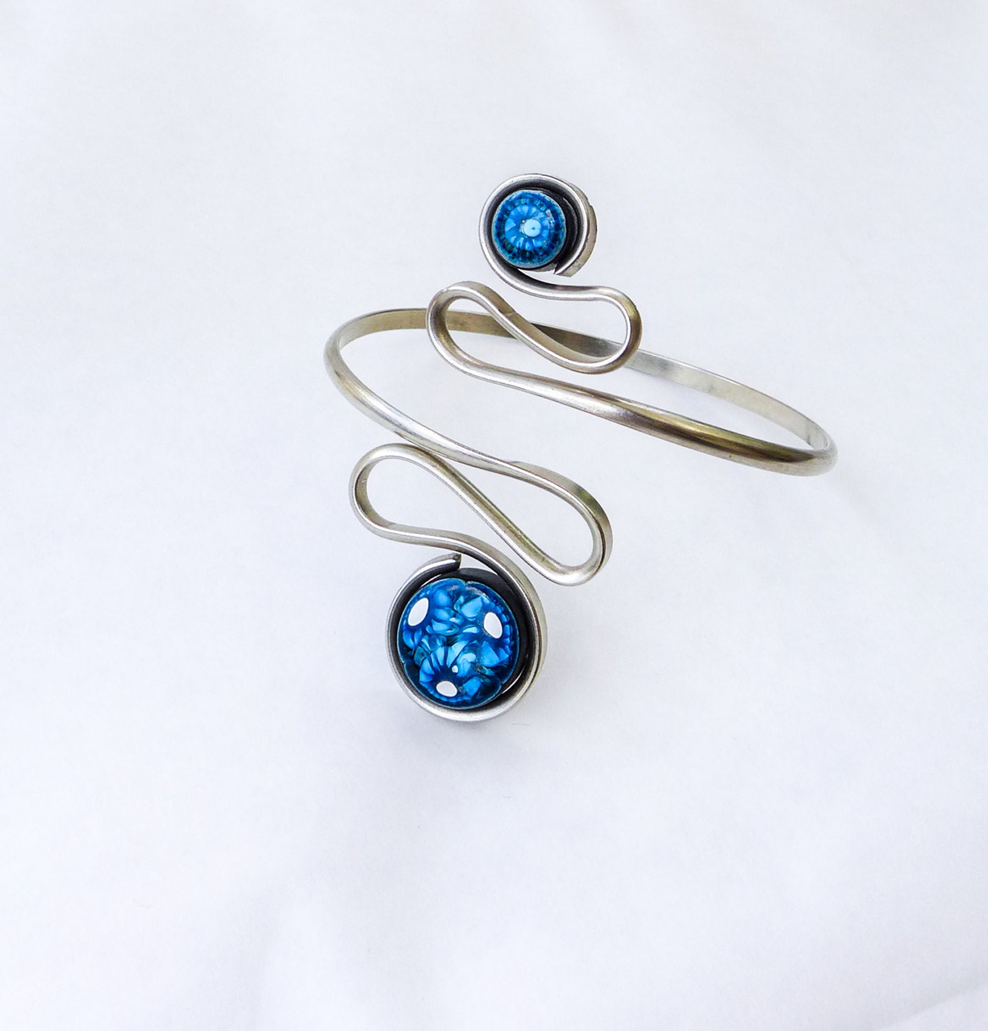 Organic Stones Arm Cuff Silver Upper Arm Bracelet Wide Arm - Etsy Israel