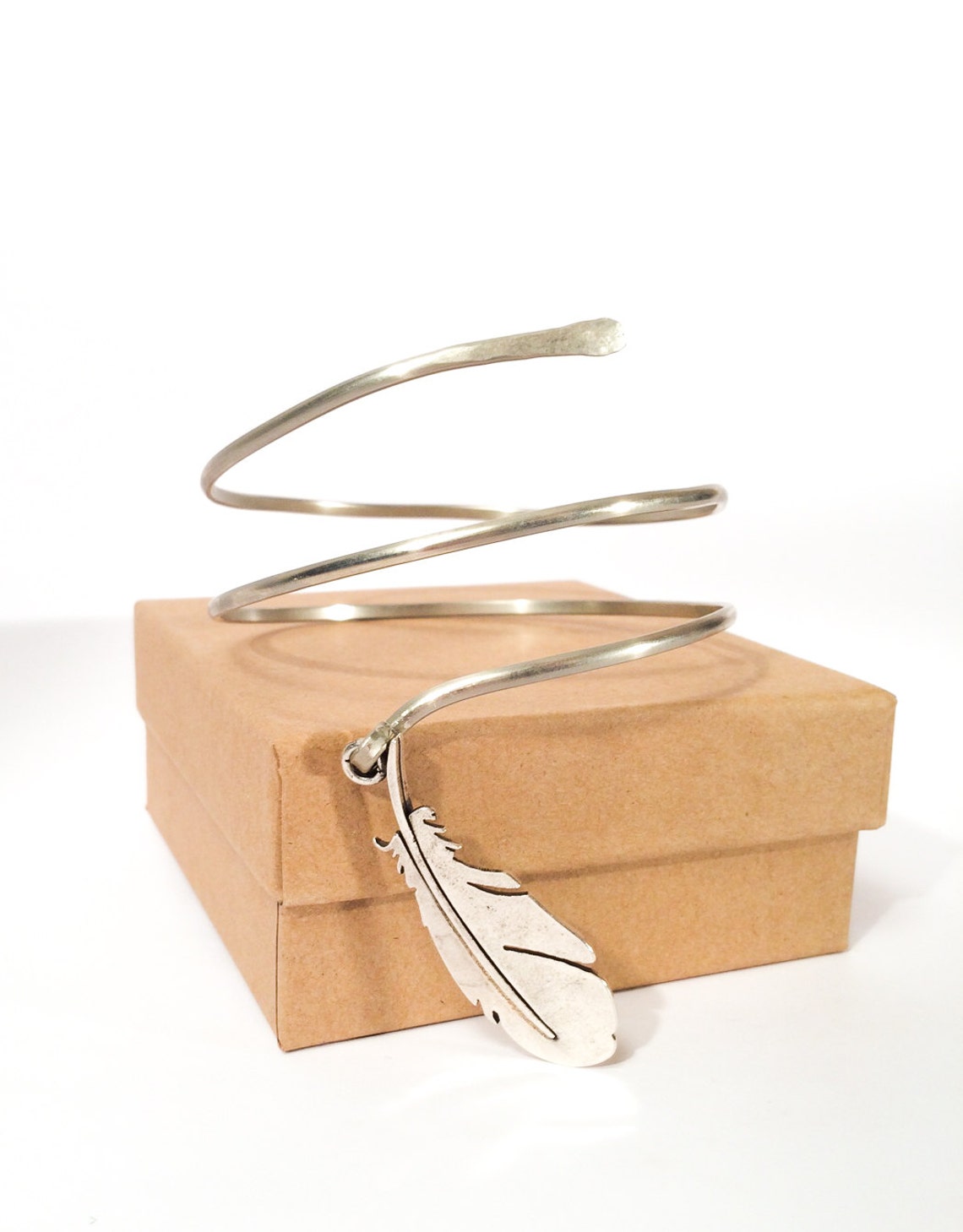 Silver Feather Arm Cuff Feather Arm Bracelet Upper Arm - Etsy