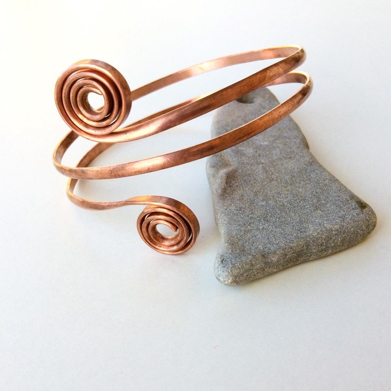 Copper Arm Cuff, Upper Arm Bracelet, Armlet, Arm Cuff, Spiral, Gypsy ...