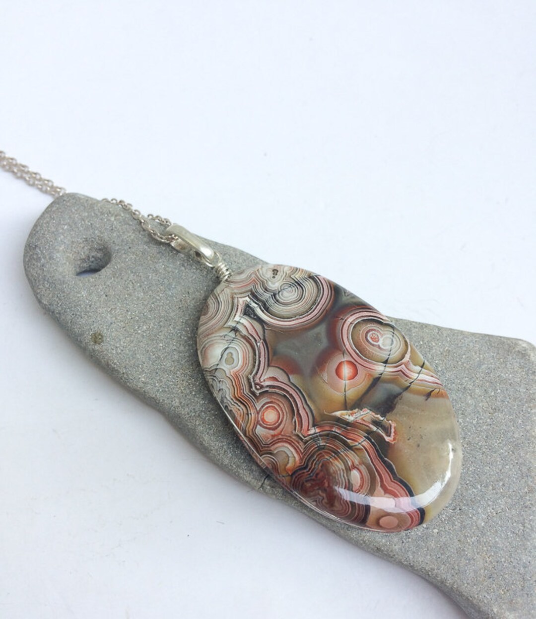 Crazy Lace Agate Pendant, Huge Crazy Lace Stone, Natural Crazy Lace ...