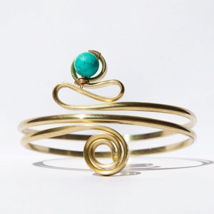 Gold Arm Cuff Upper Arm Bracelet Golden Armlet Turquoise - Etsy