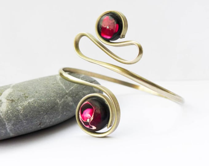 Gold Upper Arm Bracelet, Brass Arm Cuff, Brass, Gypsy Arm Cuff, Beach ...