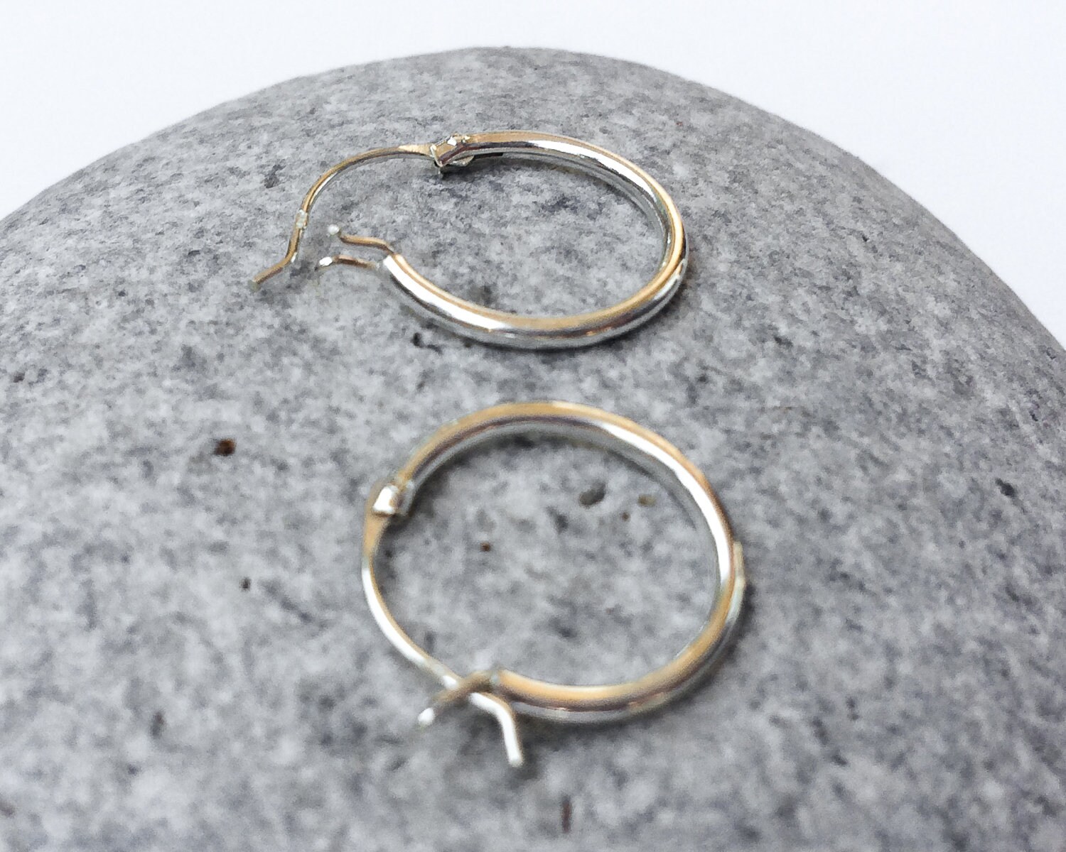 Sterling silver hoops Tiny silver hoop earrings Small size | Etsy