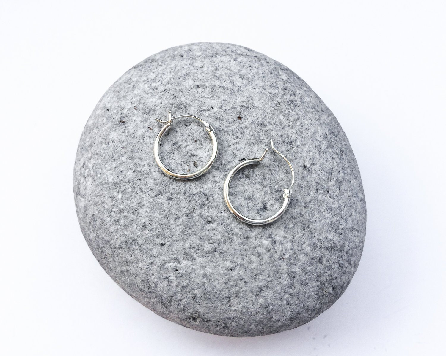 Sterling silver hoops Tiny silver hoop earrings Small size | Etsy