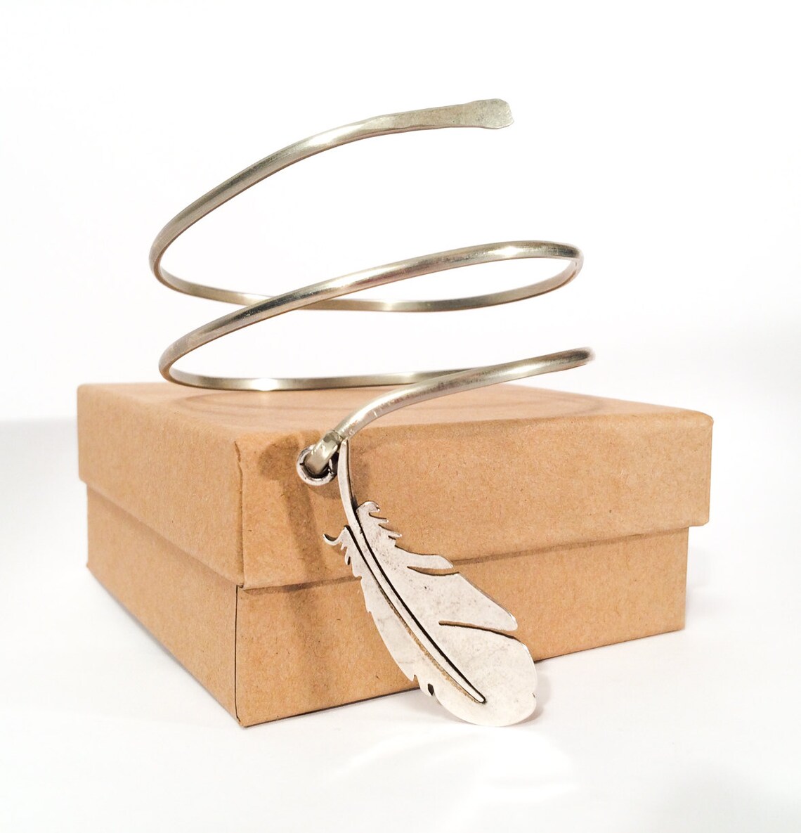 Silver Feather Arm Cuff Feather Arm Bracelet Upper Arm - Etsy