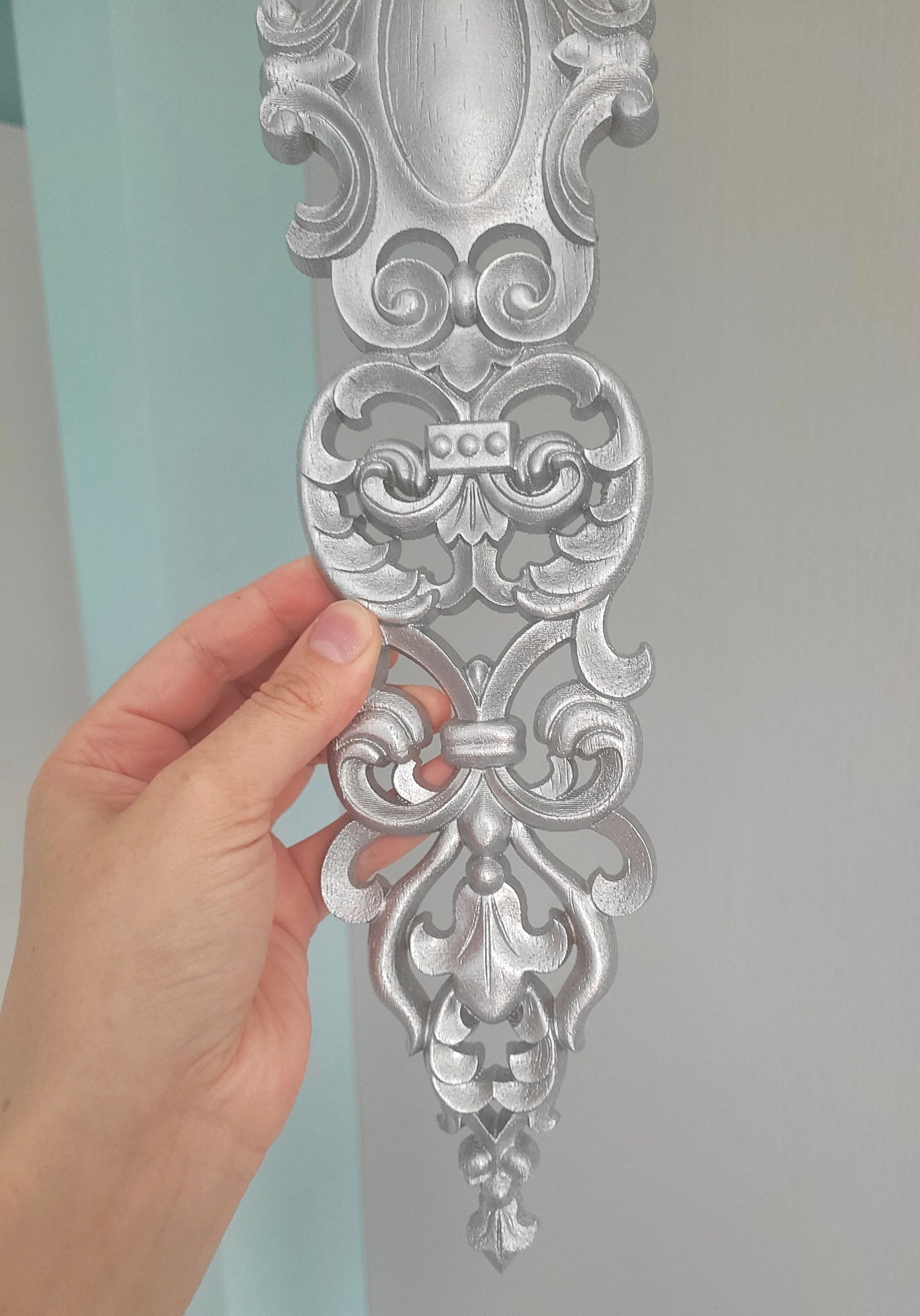 Shabby Chic White Wood Ornate Carved Applique for Cabinet, Baroque ...
