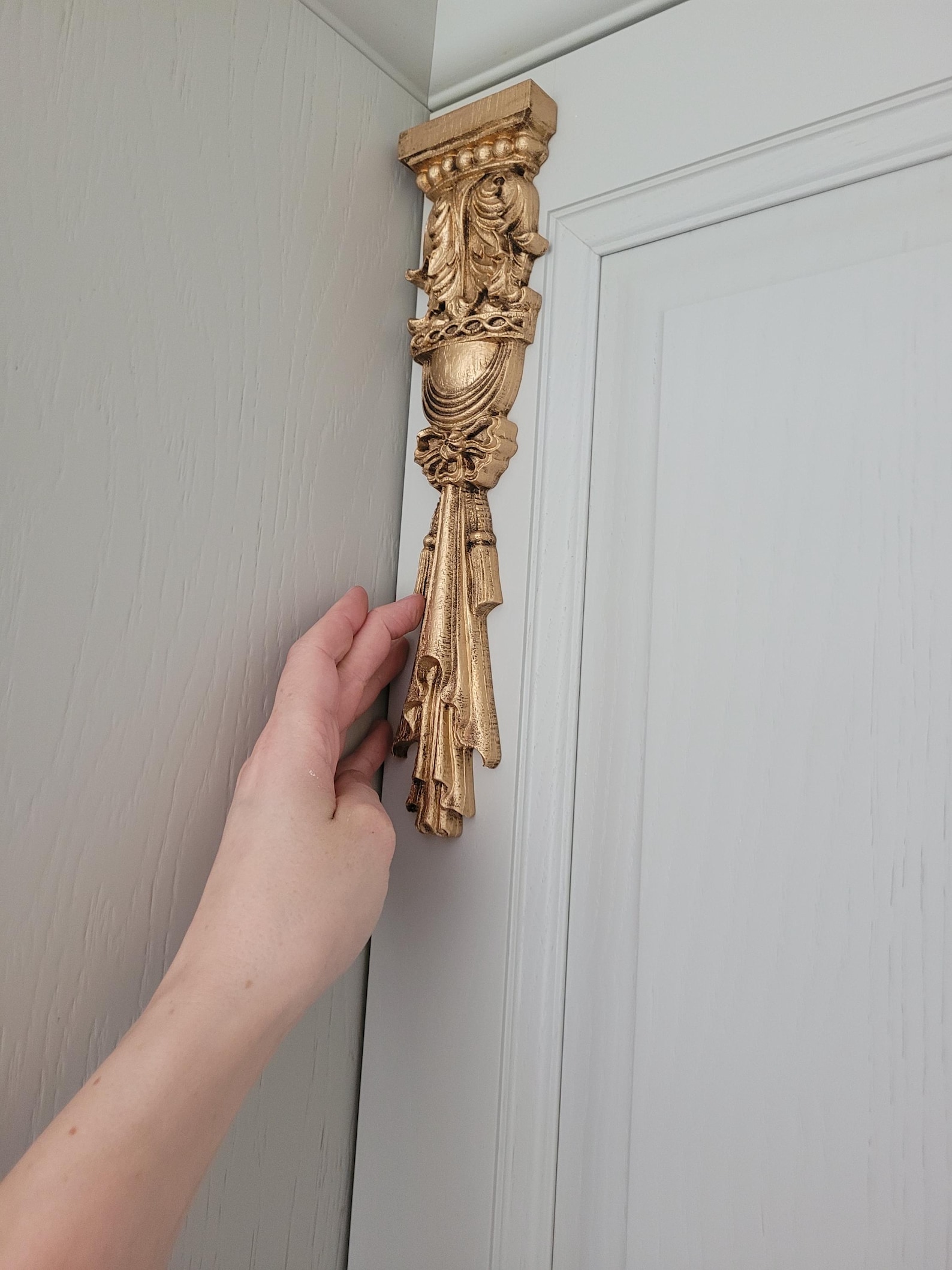 Distressed Gold Carved Wood Applique, 30cm Vintage Onlay - Etsy UK