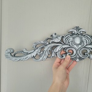 Huge Aged Antique Silver Ornate Door Frame Decor, Distressed Silver ...