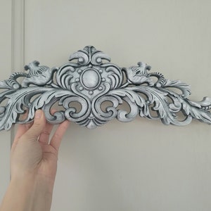 Huge Aged Antique Silver Ornate Door Frame Decor, Distressed Silver ...