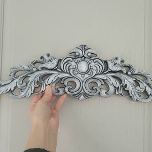 Huge Aged Antique Silver Ornate Door Frame Decor, Distressed Silver ...