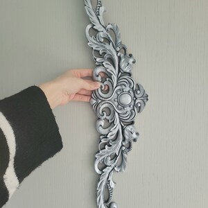 Huge Aged Antique Silver Ornate Door Frame Decor, Distressed Silver ...