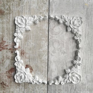 Set of 4 Corner Rose Wood Appliques Carved Door Sculpture Ornaments ...