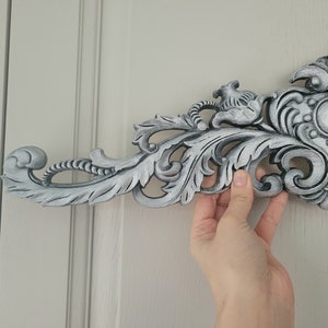 Huge Aged Antique Silver Ornate Door Frame Decor, Distressed Silver ...