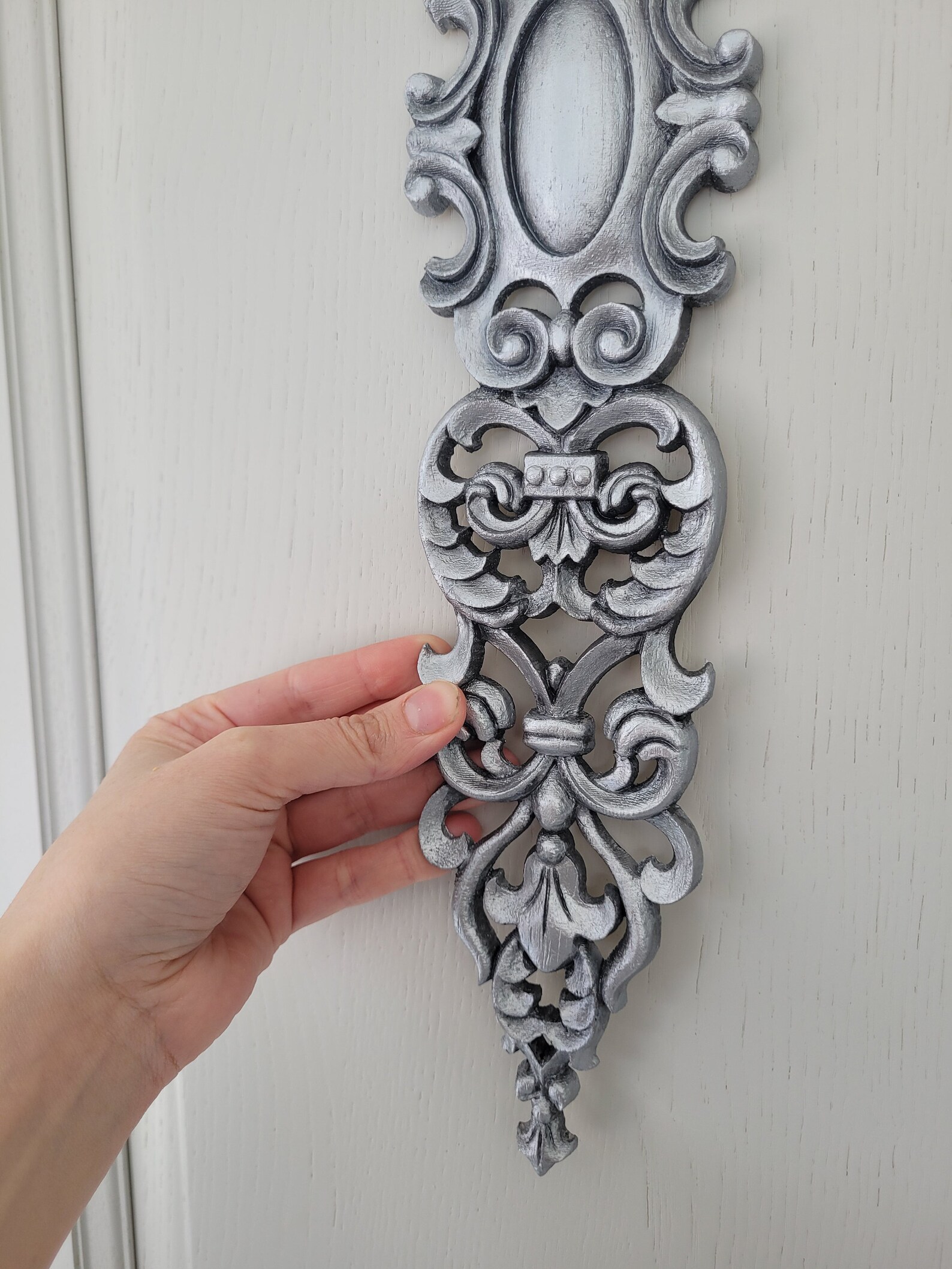 Shabby Chic White Wood Ornate Carved Applique for Cabinet, Baroque ...