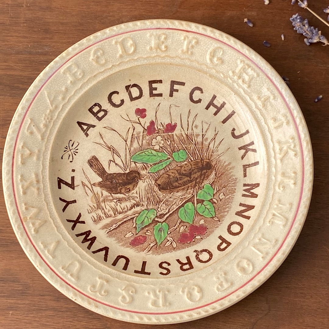 Antique ABC Plate, Ceramic Plate, 1800s Pottery, Children's Alphabet ...