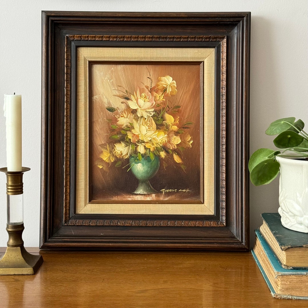 Vintage Robert Cox Oil Painting, Roses in a Vase | Signed Original ...