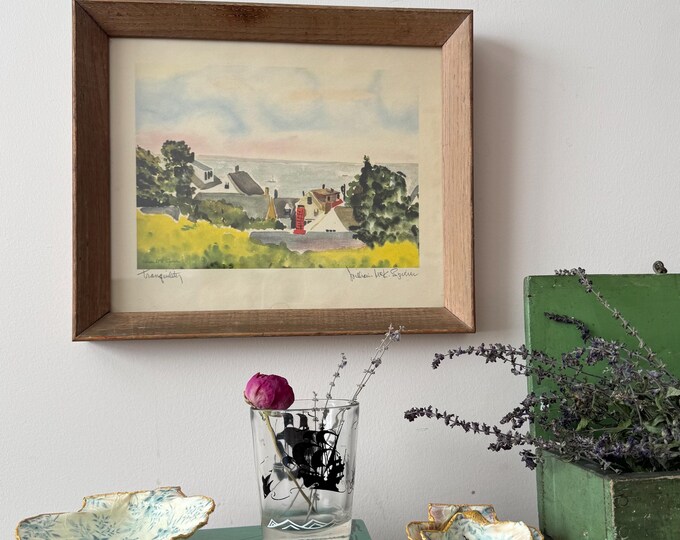 Vintage Framed Coastal Litho Print "tranquility", Signed by American ...