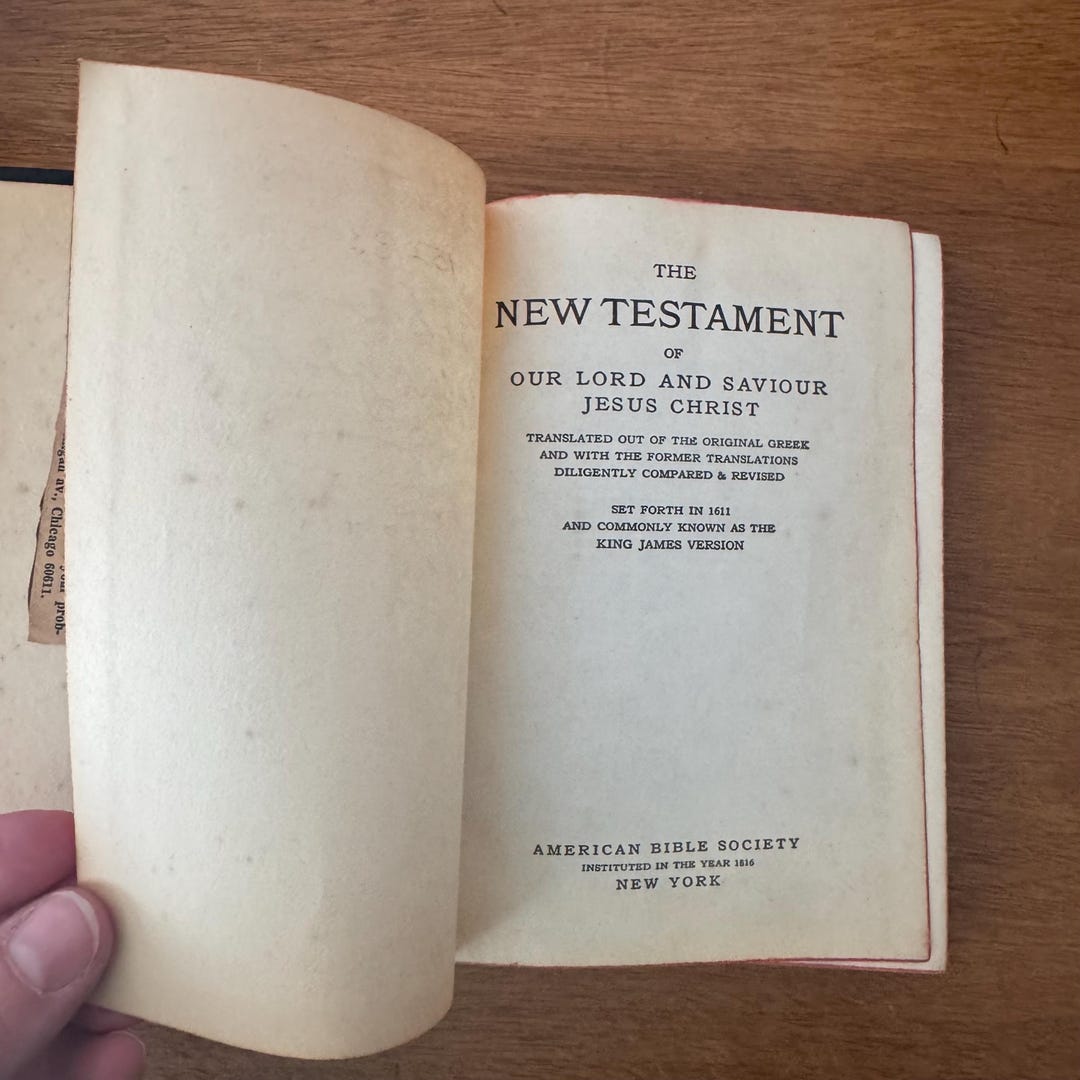 Vintage New Testament: American Bible Society Black Hardcover - Etsy