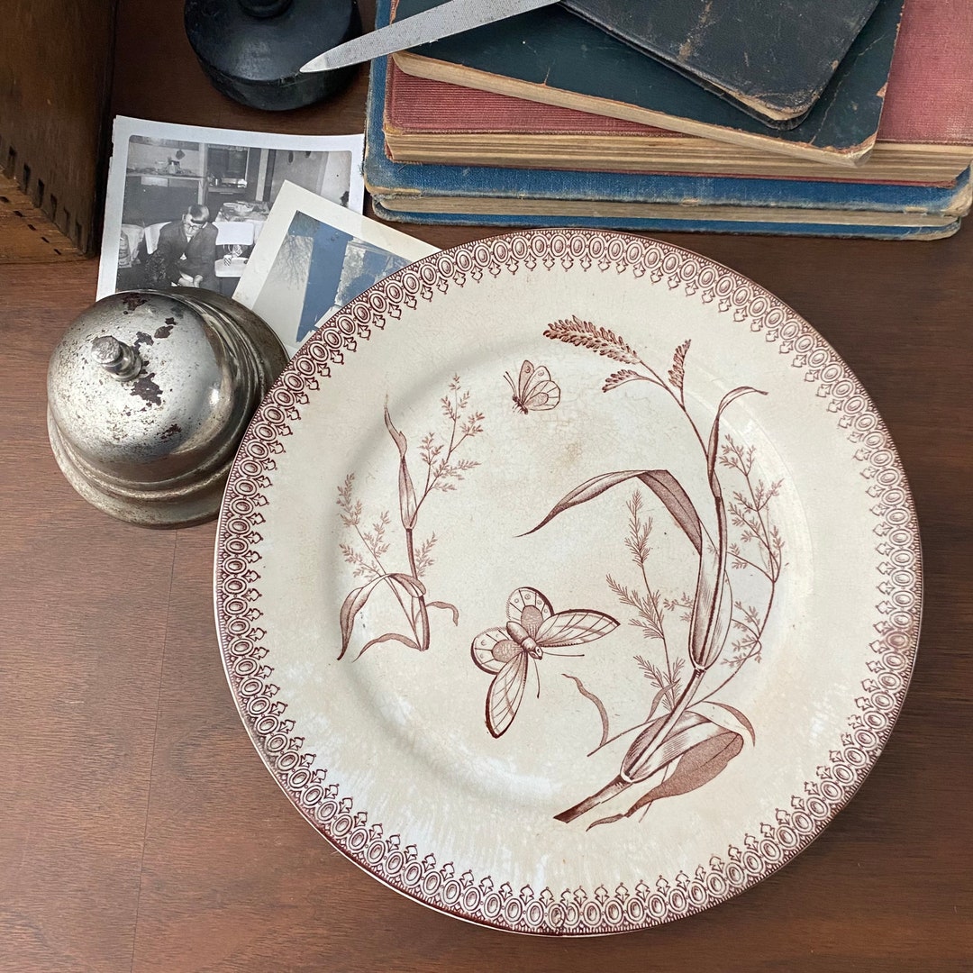 Antique T & R Boote England Summer Time Brown Transferware Plate | 1878 ...