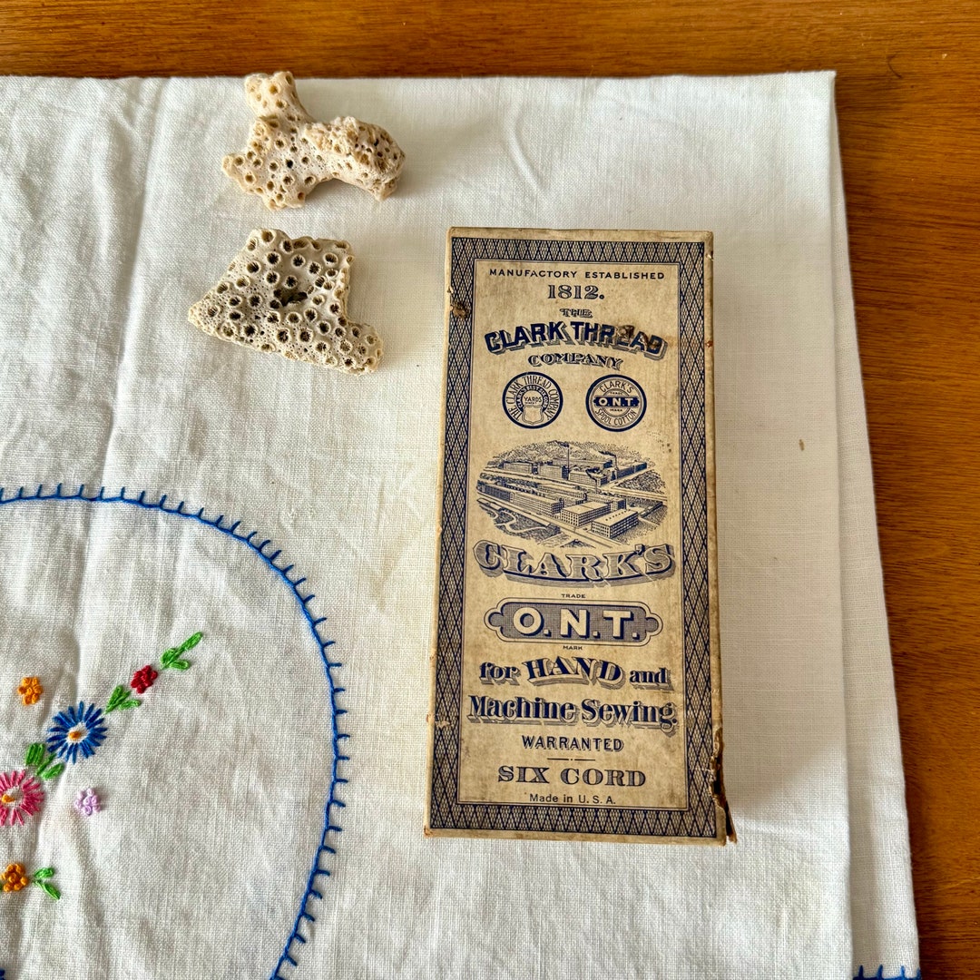 Vintage Notion Box, the Clark Thread Company Box With Vintage Beads ...