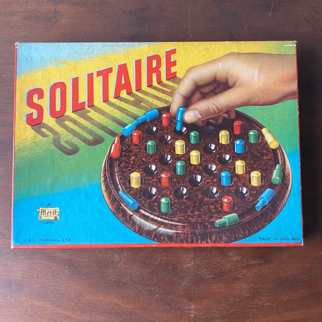 Vintage Solitaire, A Merit Game, by J.L. Randall Ltd., Made in England ...