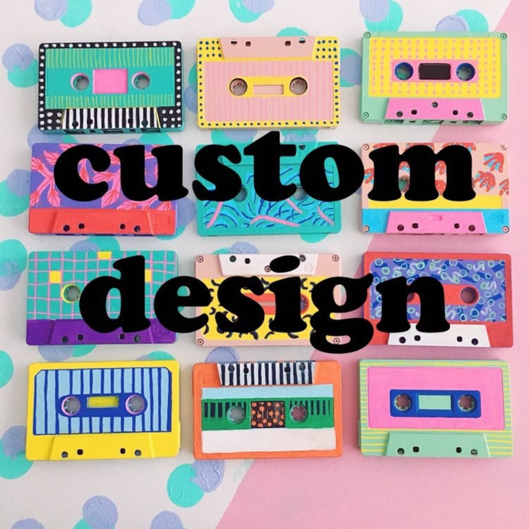 Custom Pattern Designed Painted Cassette Tapes, 80s Nostalgia, Mini ...