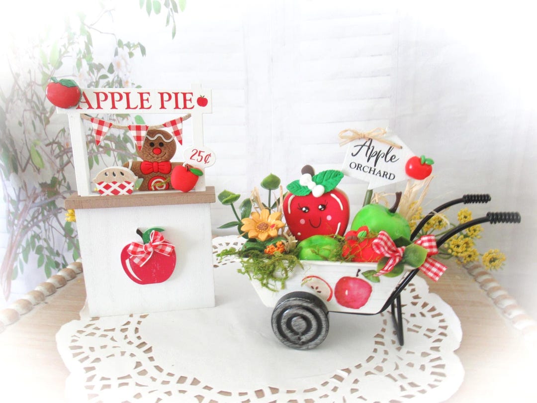 Mini Apple Orchard Wheelbarrow: Farmhouse Tiered Tray Decor - Etsy