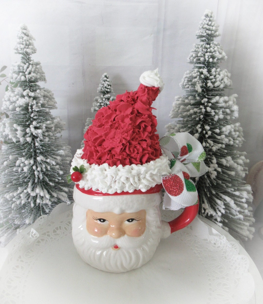 Santa's Hat Mug Topper / Faux Whip / Christmas / Mug / Holiday / Home ...
