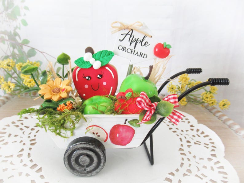 Mini Apple Orchard Wheelbarrow: Farmhouse Tiered Tray Decor - Etsy
