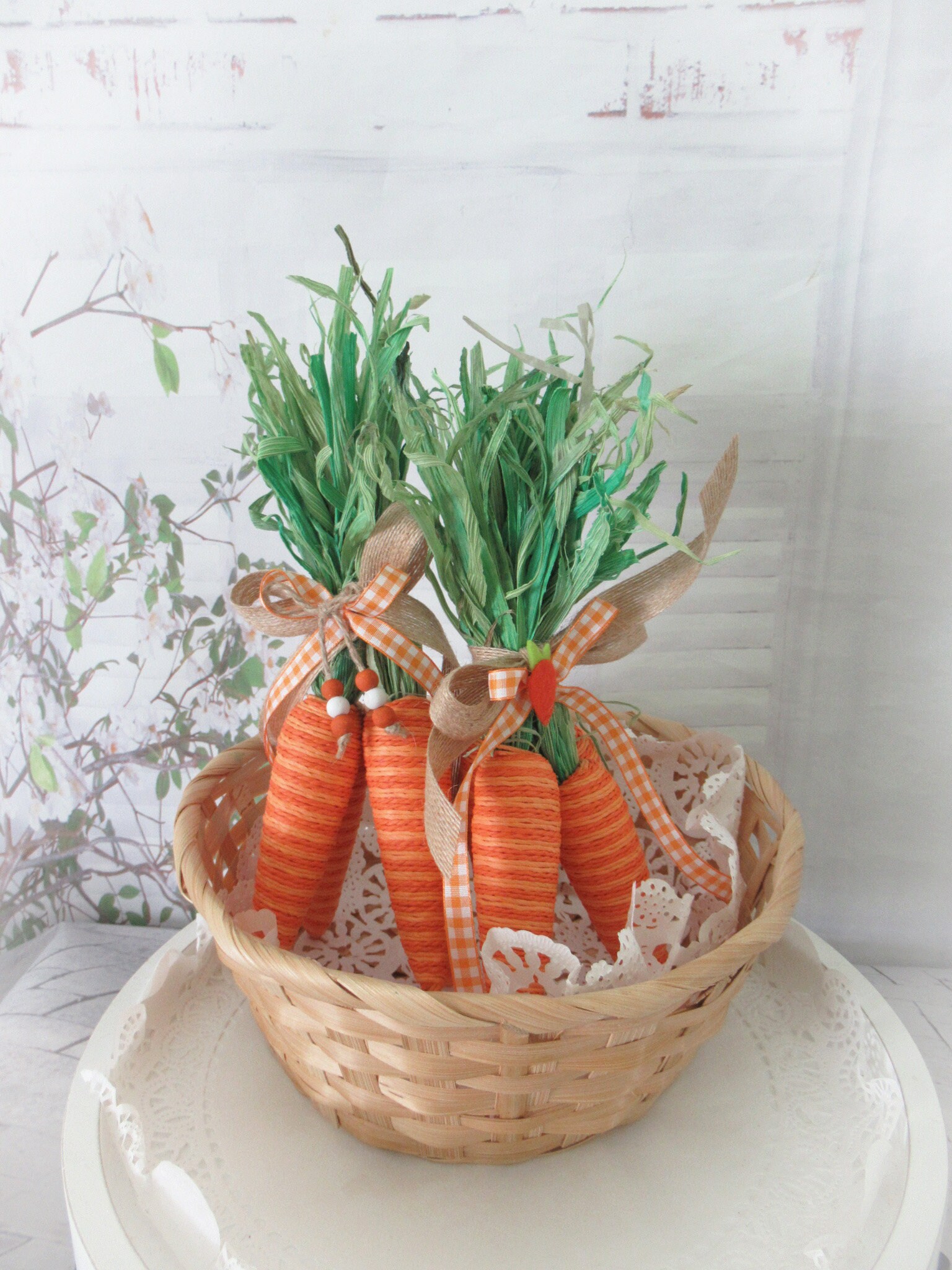 Happy Spring Carrot Decor / Easter / Jute Twine Carrot Bundle / Tiered ...