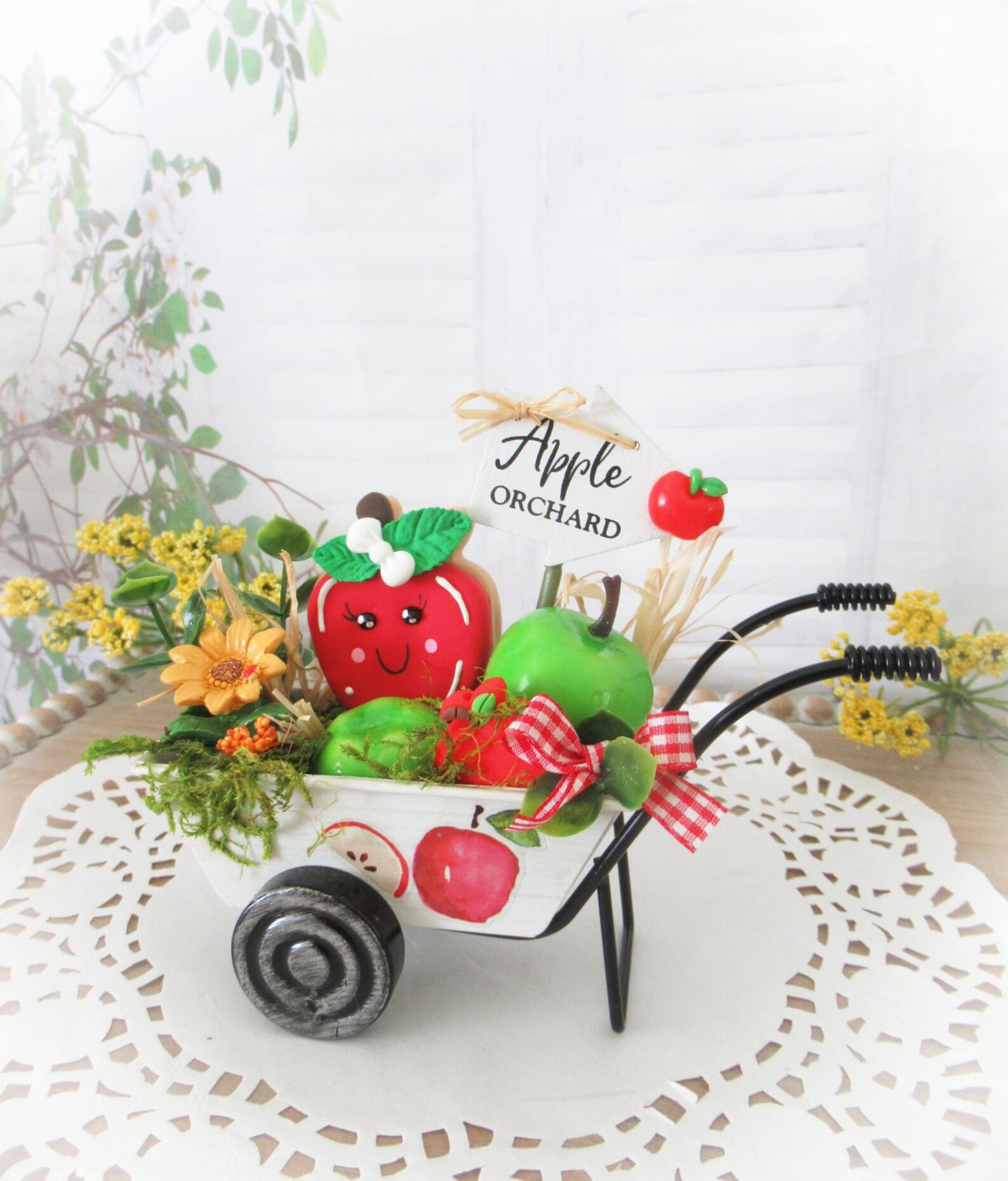 Mini Apple Orchard Wheelbarrow: Farmhouse Tiered Tray Decor - Etsy