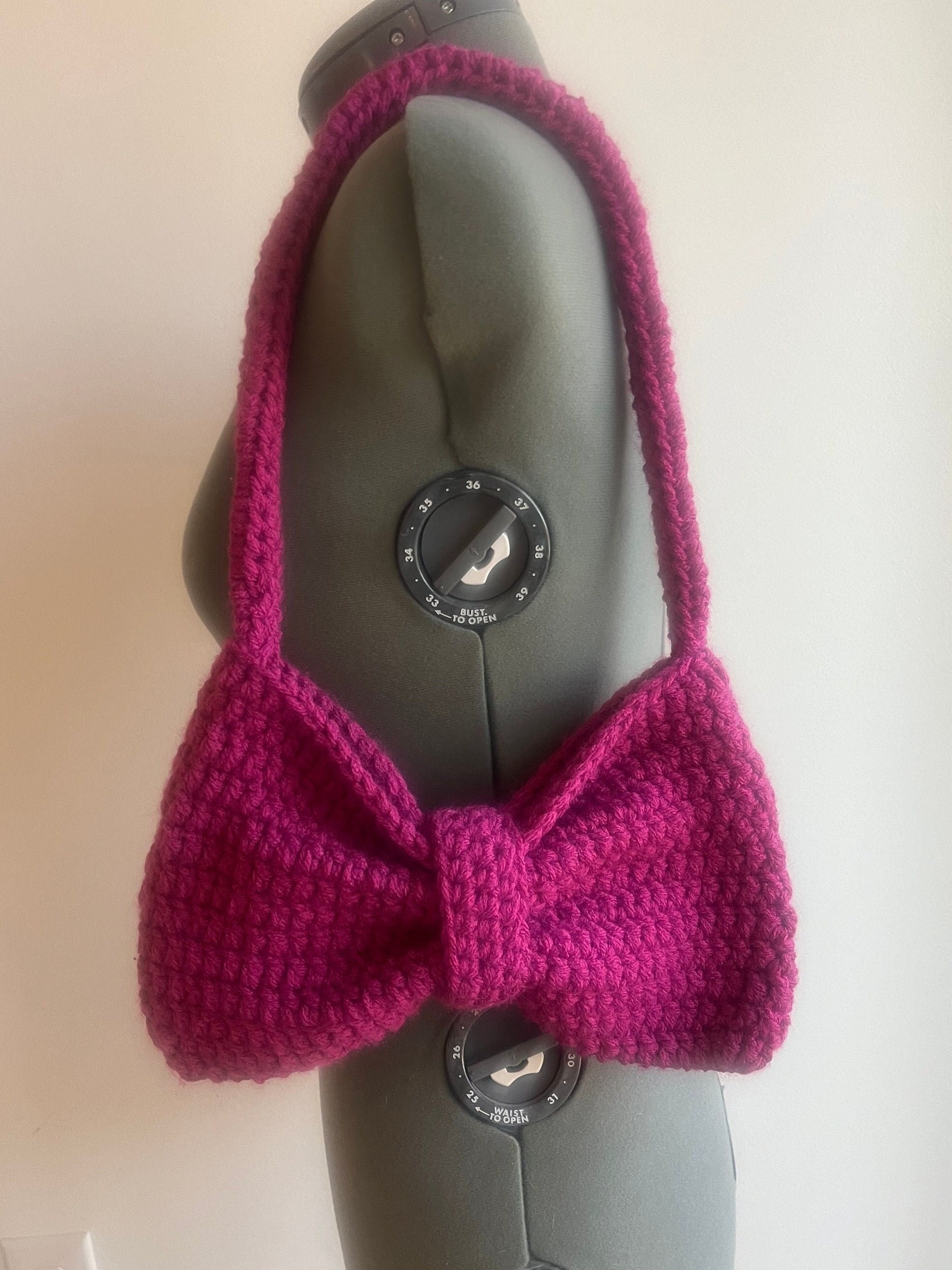 Two-pocket Bow Crochet Bag - Etsy