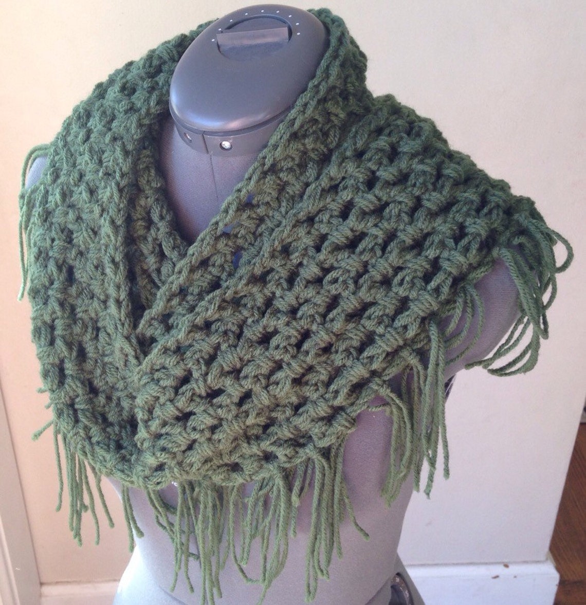 Fringe Infinity Scarf - Etsy