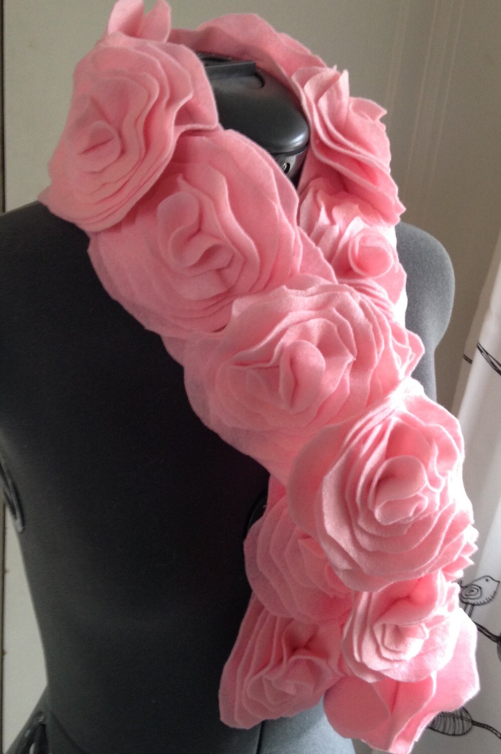 Floral Handmade Felt Scarf. | Etsy