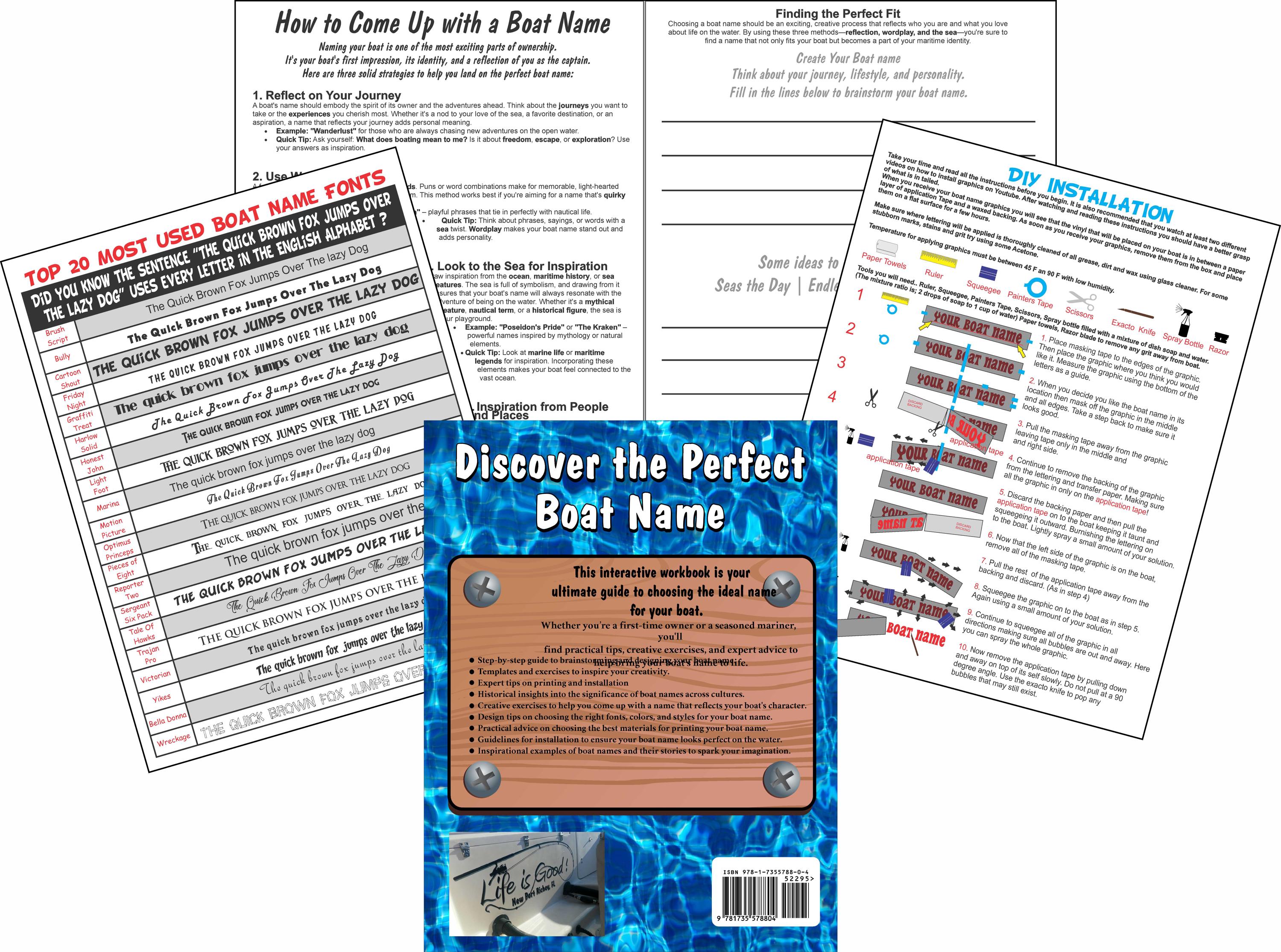 Boat Names Workbook – Designing & Installing Your Boat Name - Etsy