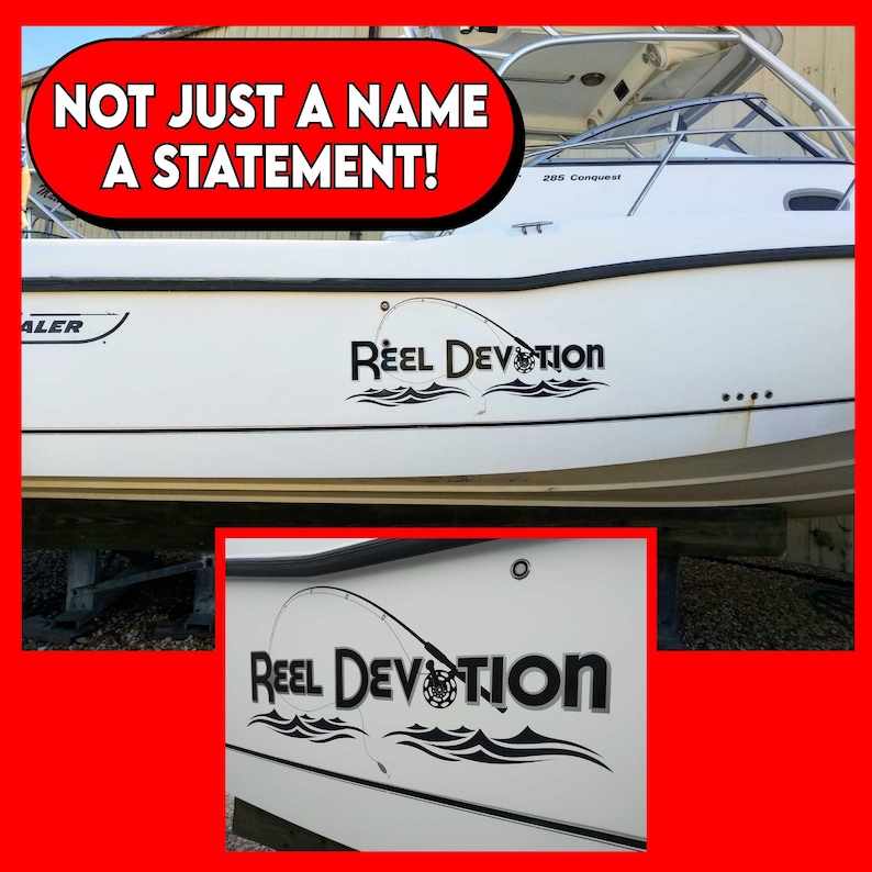 Custom Boat Name Decals, Two-color Vinyl Lettering, Nautical Graphics ...