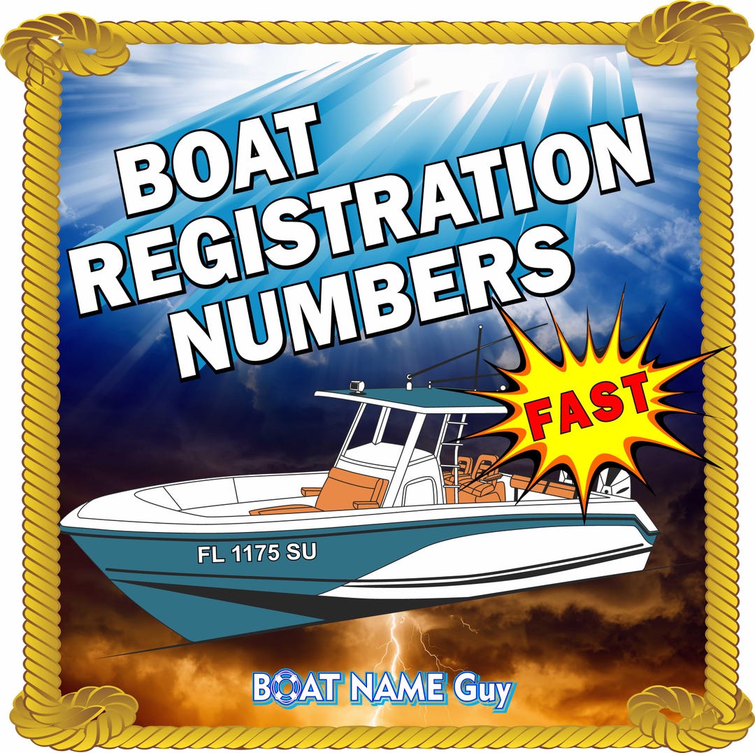 Custom Boat Registration Numbers – Marine Vinyl Decals, USCG Compliant ...