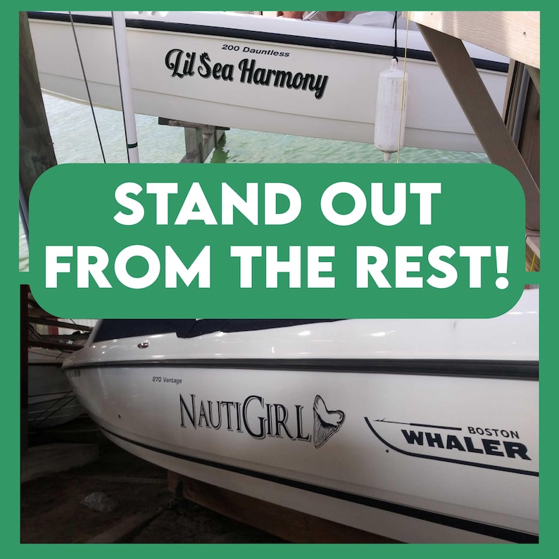 Custom Boat Name Decals, Two-color Vinyl Lettering, Nautical Graphics ...