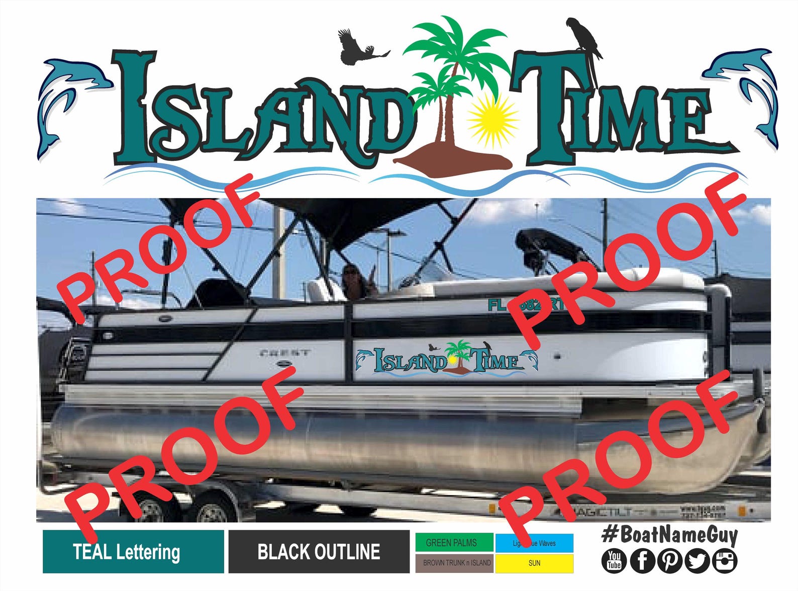 Pontoon Boat Name Decal – Personalized Vinyl Graphics – Fast Custom ...