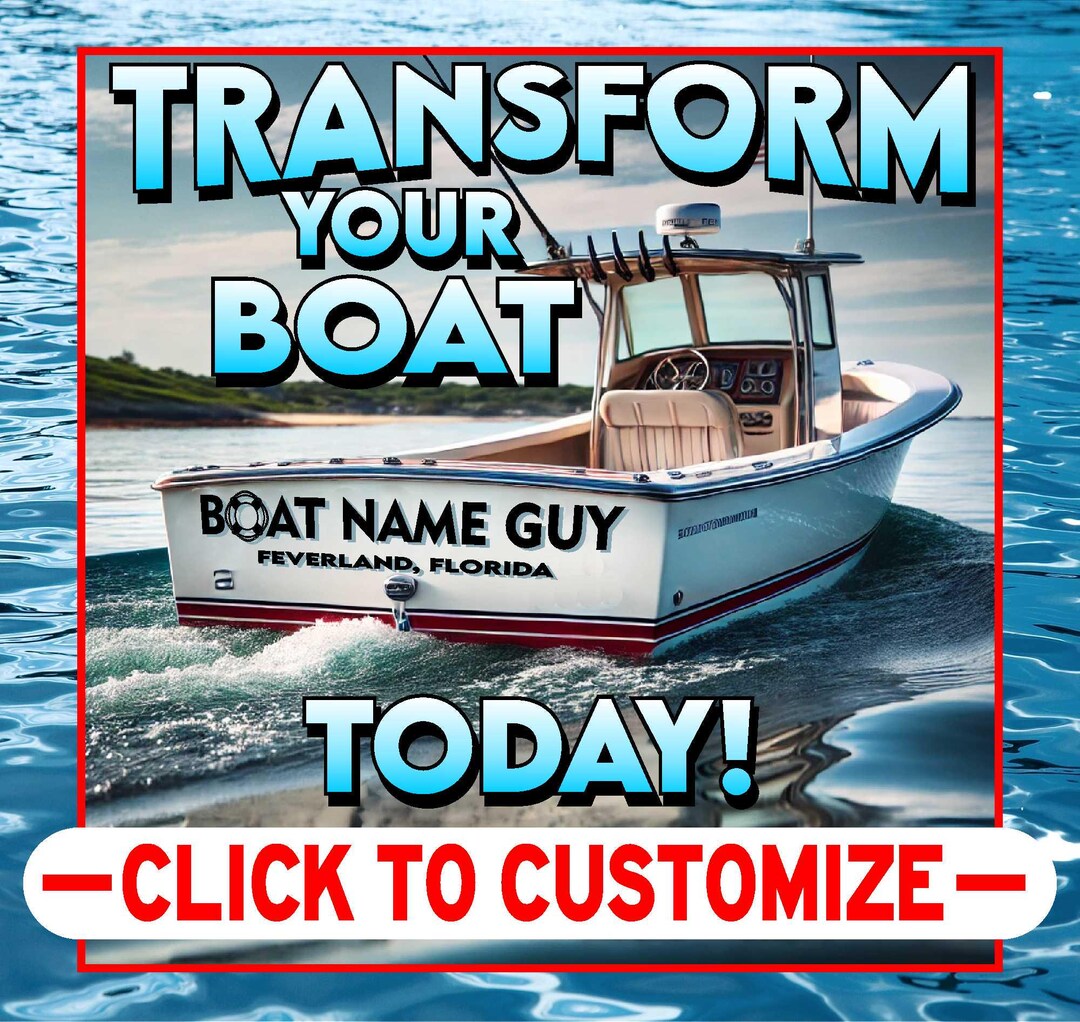 Custom Boat Name Decals, Two-color Vinyl Lettering, Nautical Graphics ...