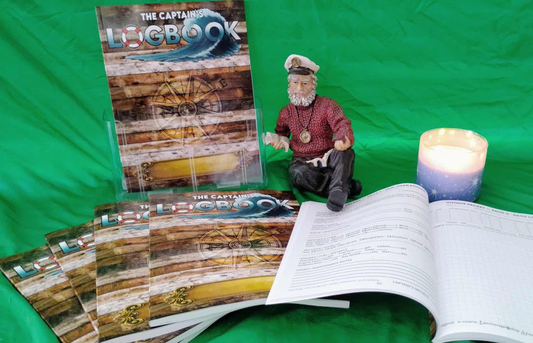 Custom Captain’s Logbook Personalized Boat Log Nautical Voyage Journal ...