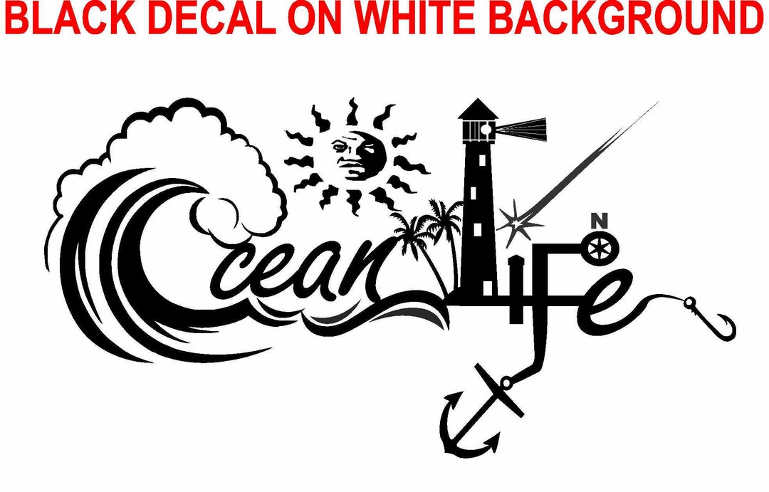 Salt Life Ocean Life Graphic Design Vinyl Decal Original Artwork by ...