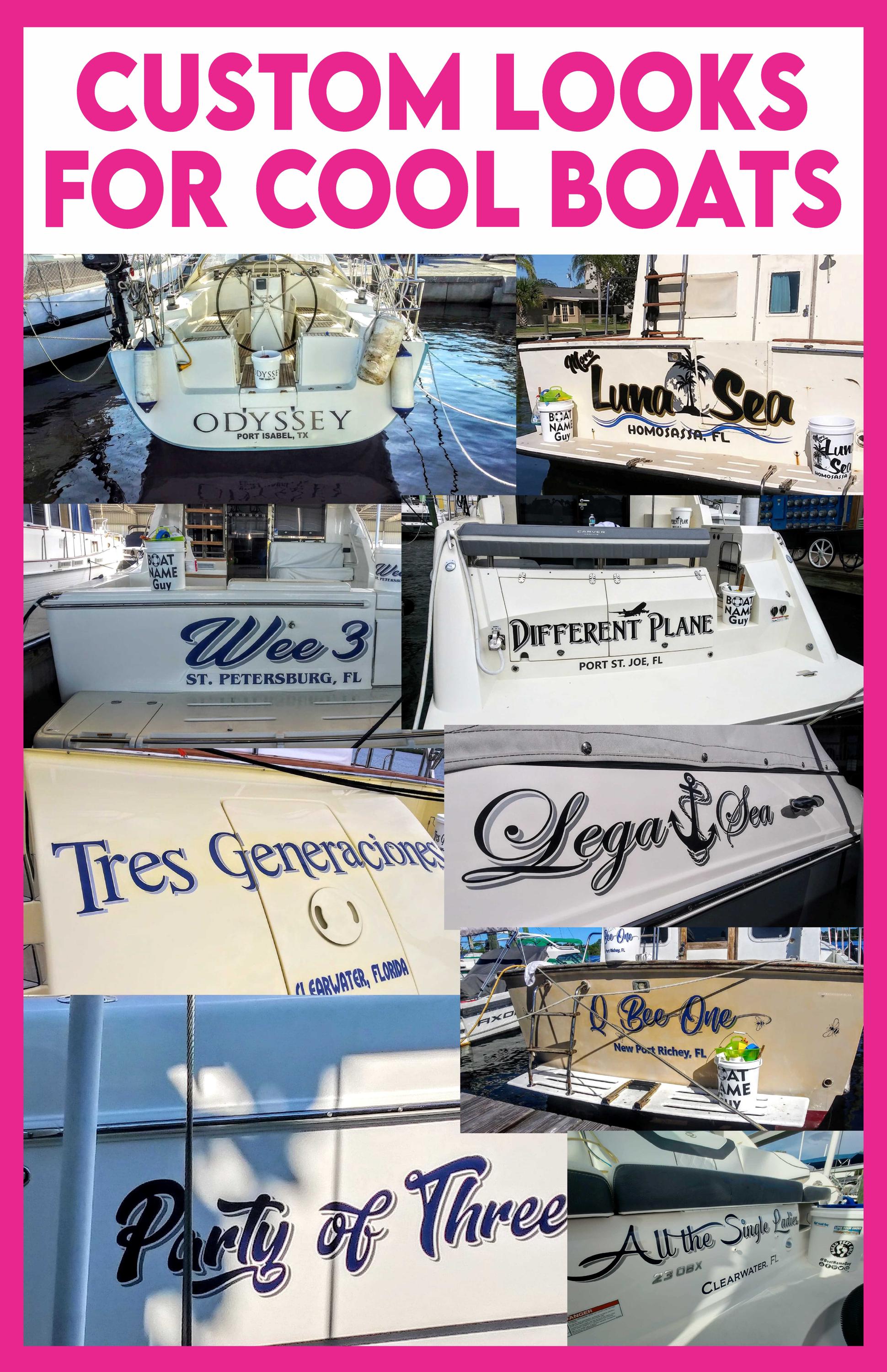 Custom Boat Name Design Add-on – Personalized Graphics & Sizing Options ...