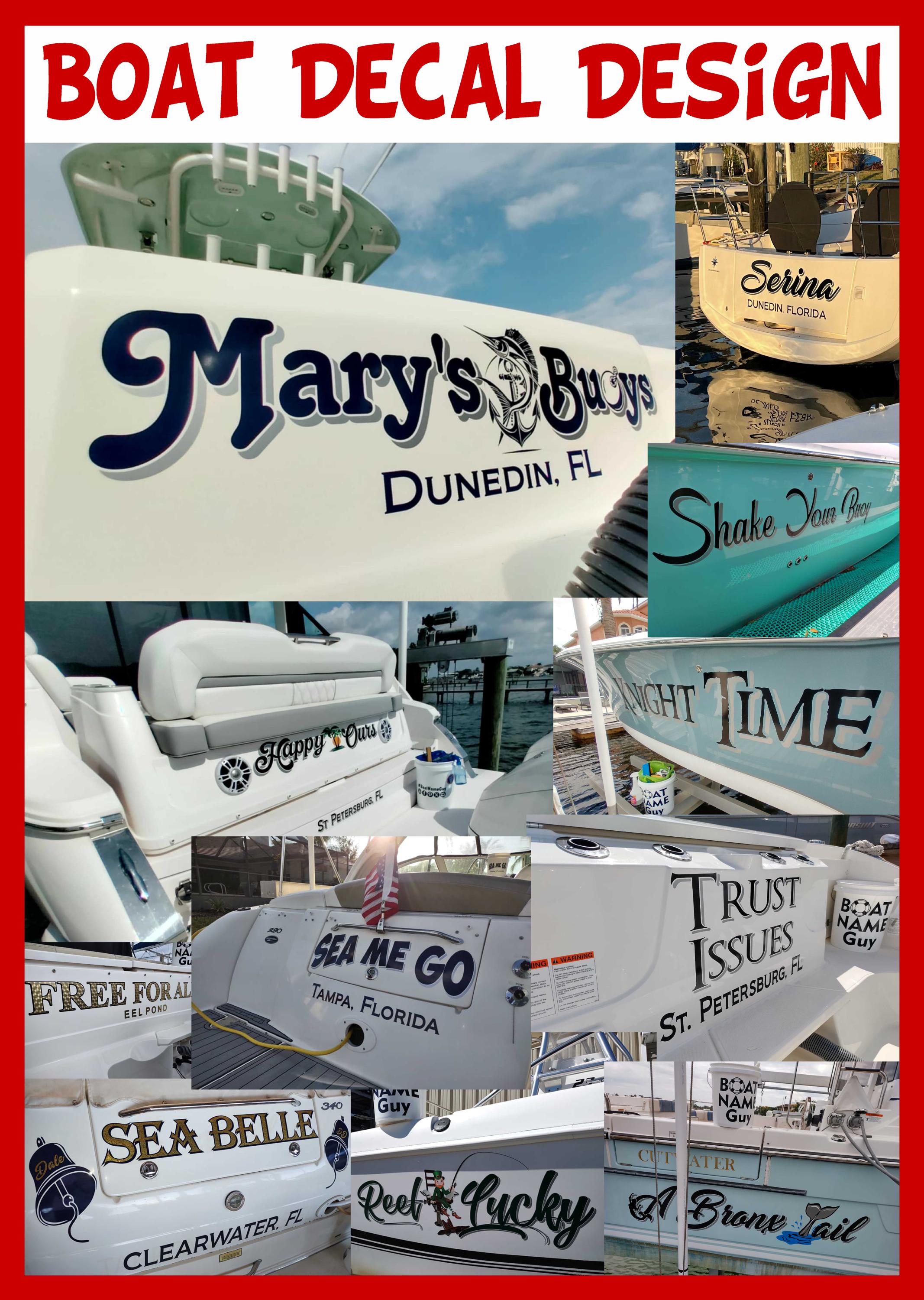 Custom Boat Name Design Add-on – Personalized Graphics & Sizing Options ...