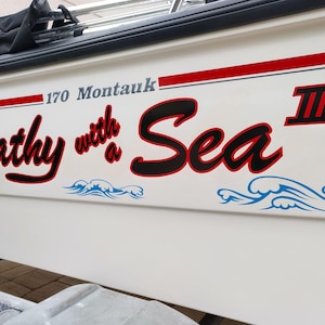 Custom Boat Name Decals, Two-color Vinyl Lettering, Nautical Graphics ...
