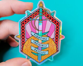 Fighting Invisible Battles Medal Enamel Pin Badge Adult - Etsy