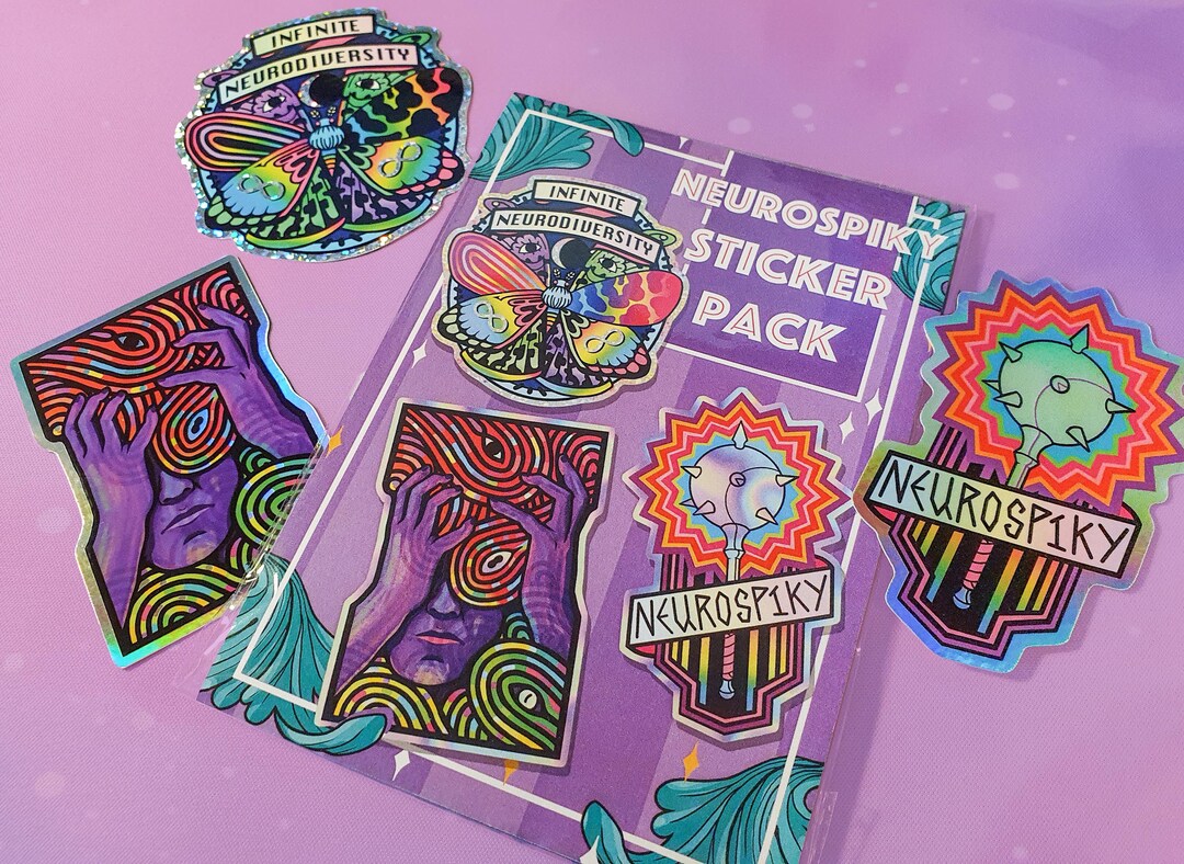 Neurodivergent Sticker Pack, Neurospiky, Overwhelmed, Infinite ...