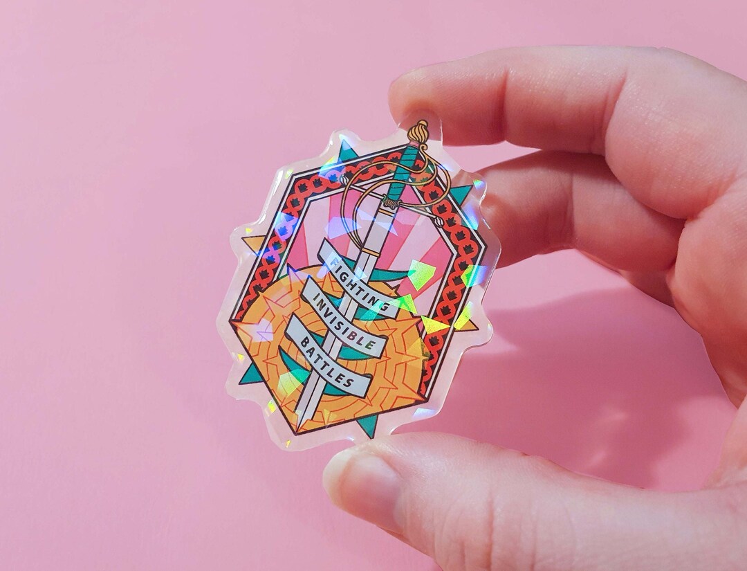 Fighting Invisible Battles Pin Badge, Spoonie Gifts, Invisible Illness ...