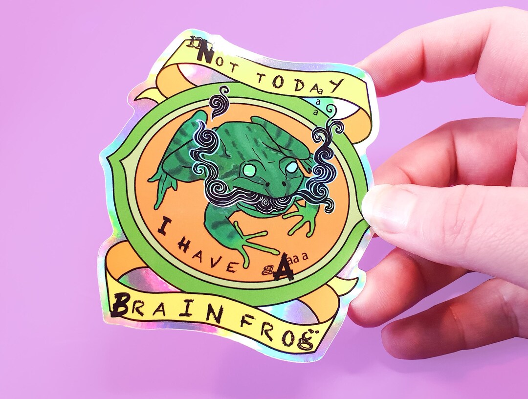 Brain Frog Sticker, Brain Fog Sticker, Always Tired, Fatigue, Spoonie ...