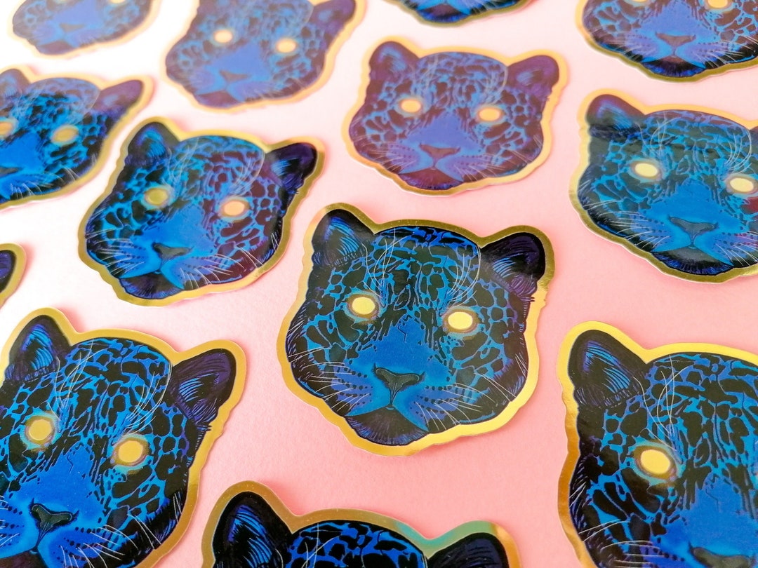 Panther Jaguar Gold Sticker, Animal Stickers, Big Cats, Gold Stickers ...